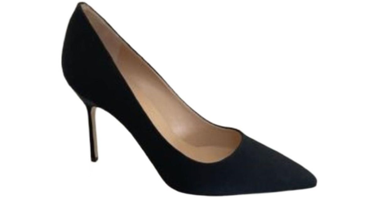 Manolo Blahnik Logo High Heels in Blue | Lyst