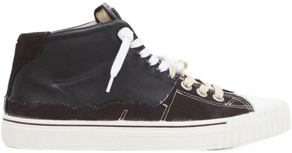 Maison Margiela Round Head Lace High-Top Casual Shoes in Black | Lyst
