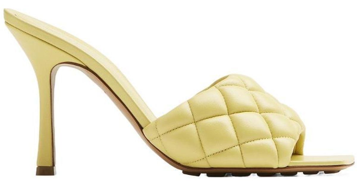 Bottega Veneta Quilted High-Heeled Sandals in Metallic | Lyst