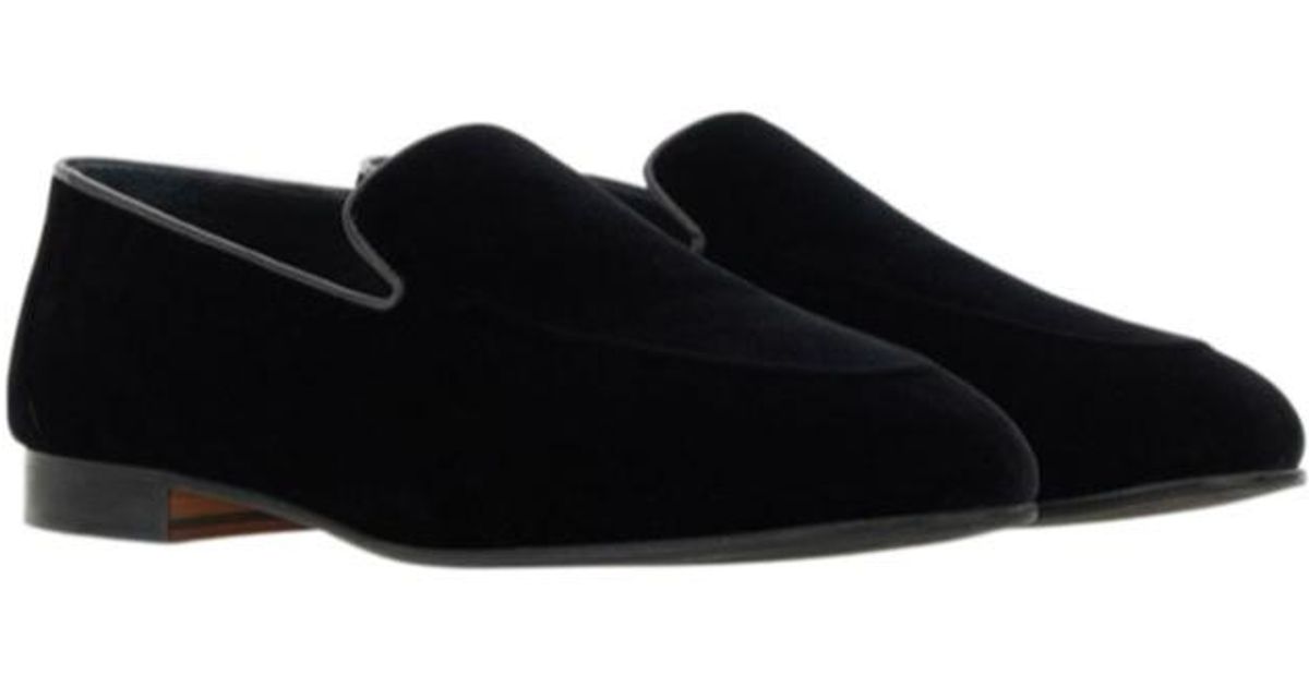 Canali Almond-Toe Loafers in Black for Men | Lyst