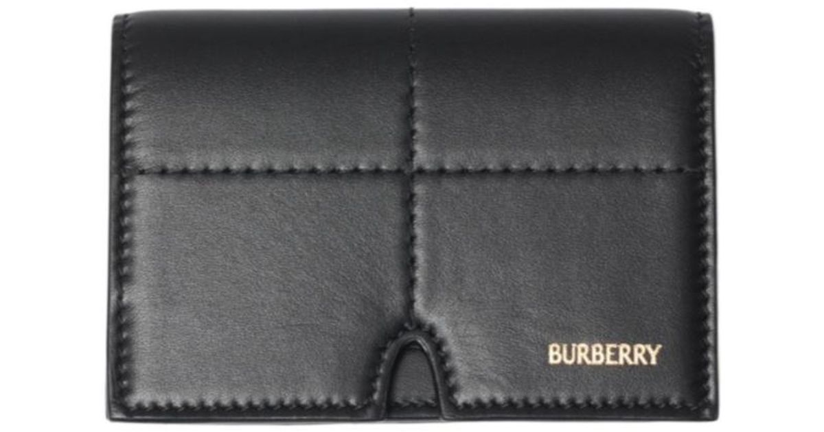 Burberry Snip Business Card Leather Case in Gray | Lyst