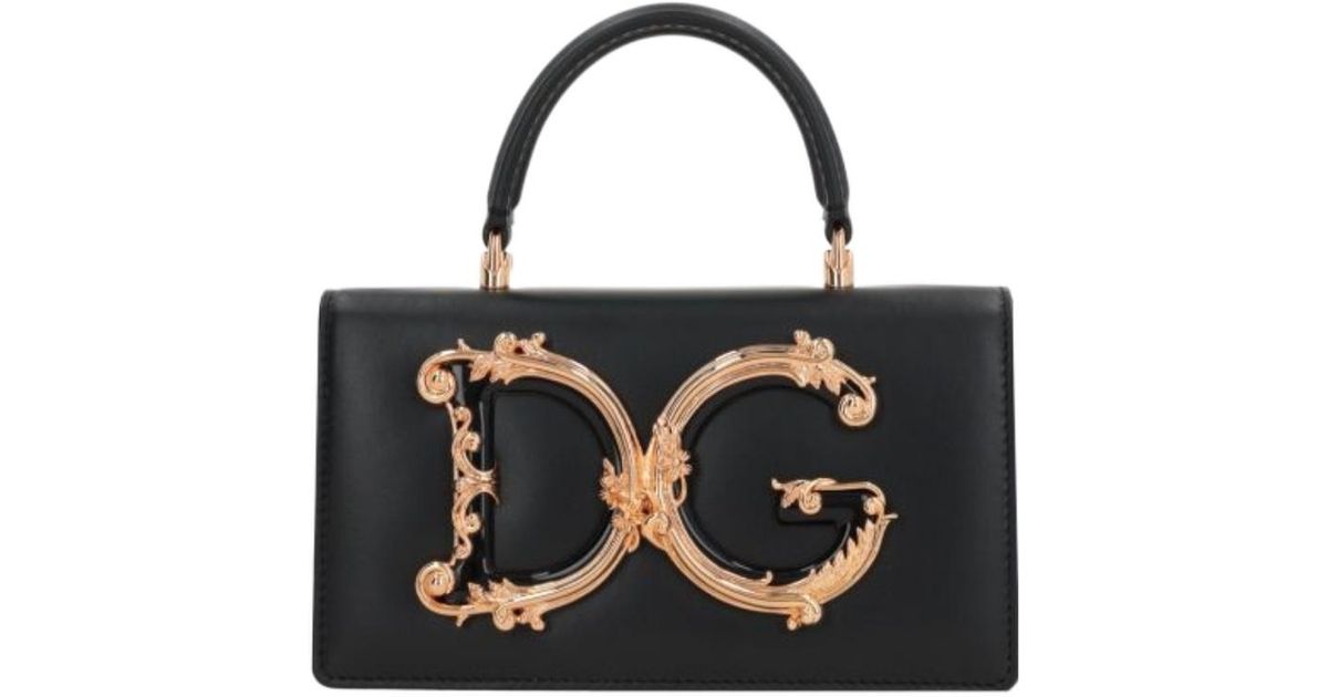 Dolce & Gabbana Mini Dg Girls Leather Tote Bag in Black | Lyst