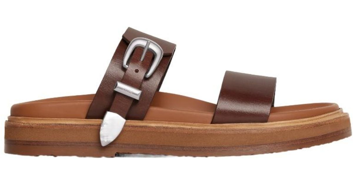 Celine Logo Flip-Flops in Brown for Men | Lyst