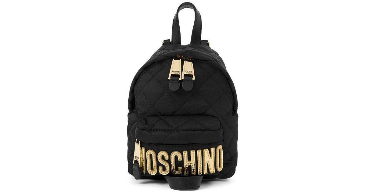 Moschino Checked Mini Backpack in Black | Lyst