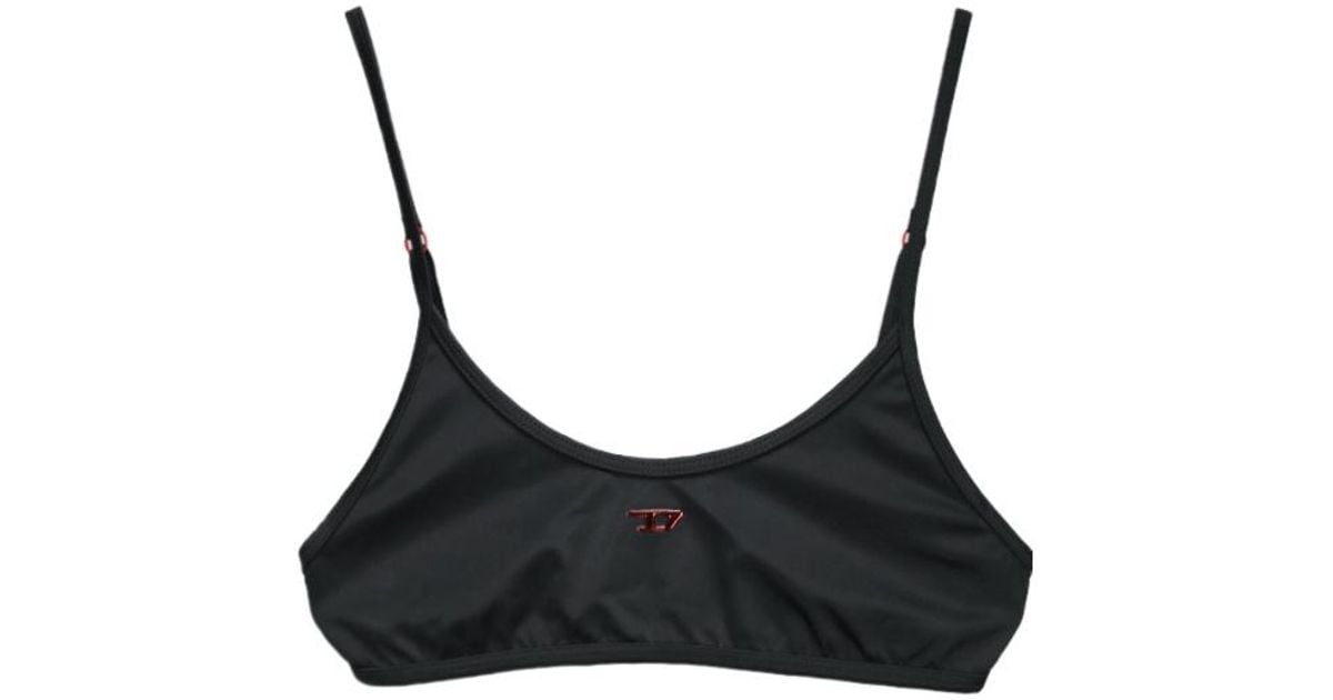 DIESEL Bfb-Nala Logo-Appliqué Bikini Top in Black | Lyst