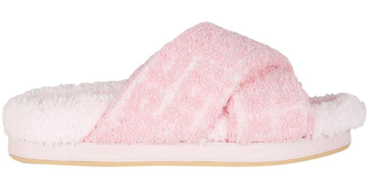Balmain Tam Slippers in Pink | Lyst