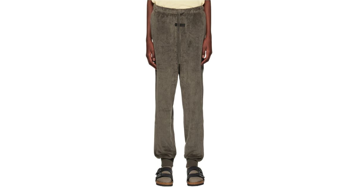 Fear Of God Velvet-Effect Track Pants in Gray | Lyst
