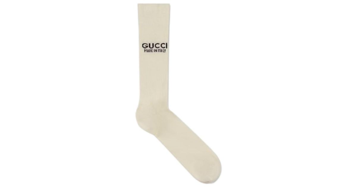 Gucci Jacquard Knit Socks in White for Men | Lyst