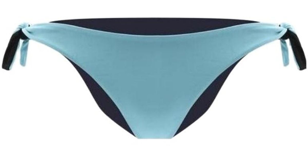 Fisico Side-Tied Ribbed Bikini Bottoms in Blue | Lyst