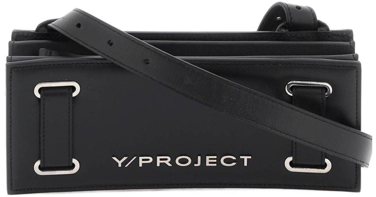 Y. Project Logo-Lettering Cross Body Bag in Black | Lyst