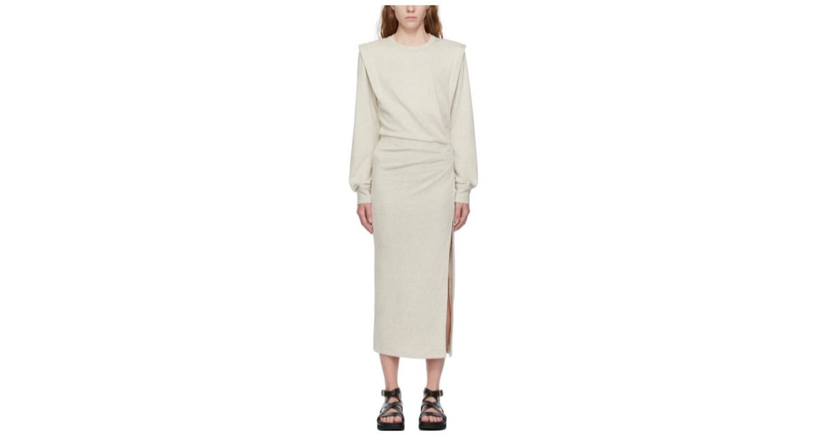 Isabel Marant Mafalda Long-Sleeve Maxi Dress in White | Lyst
