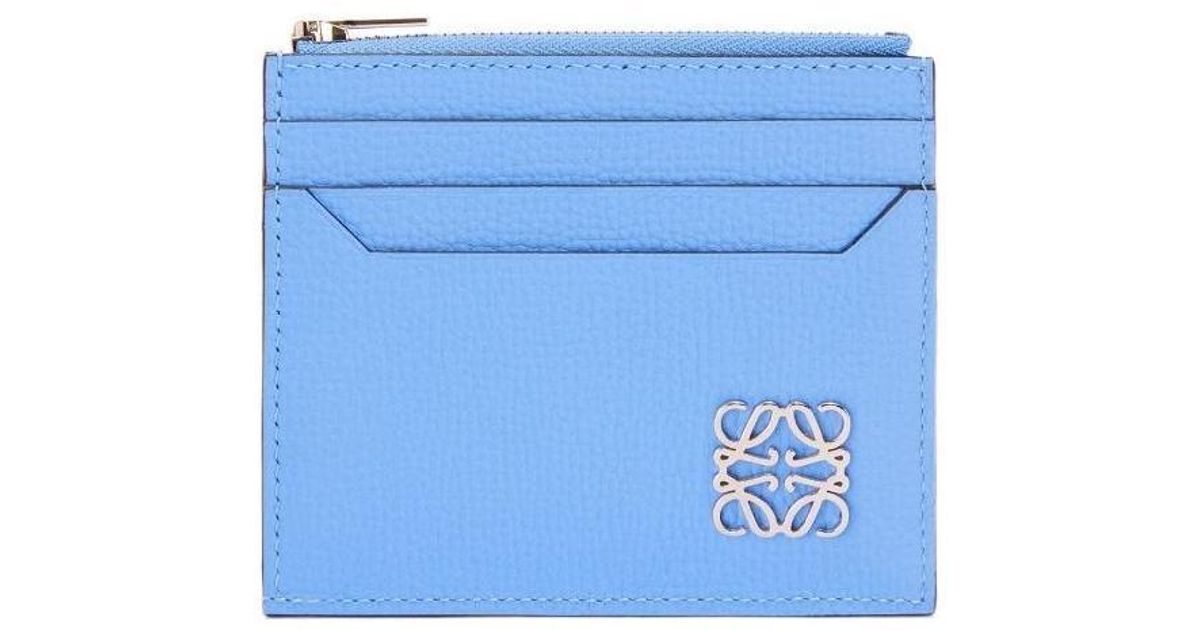 Loewe Logo Zipper Card Bag in Blue | Lyst