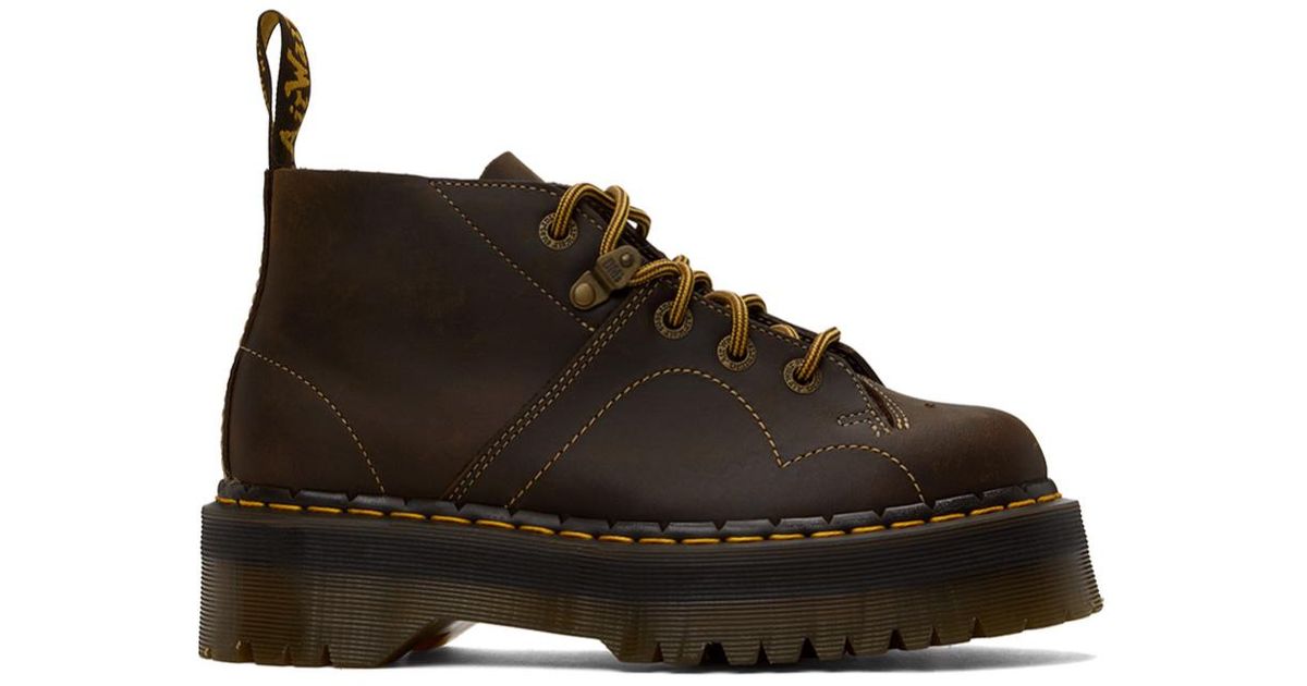 Dr. Martens Church Arc Quad Short Boots in Brown | Lyst