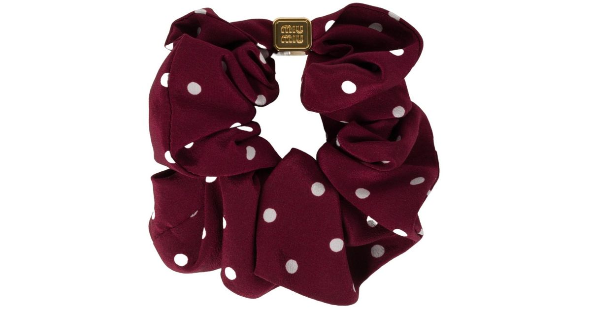 Miu Miu Silk Scrunchie in Purple | Lyst