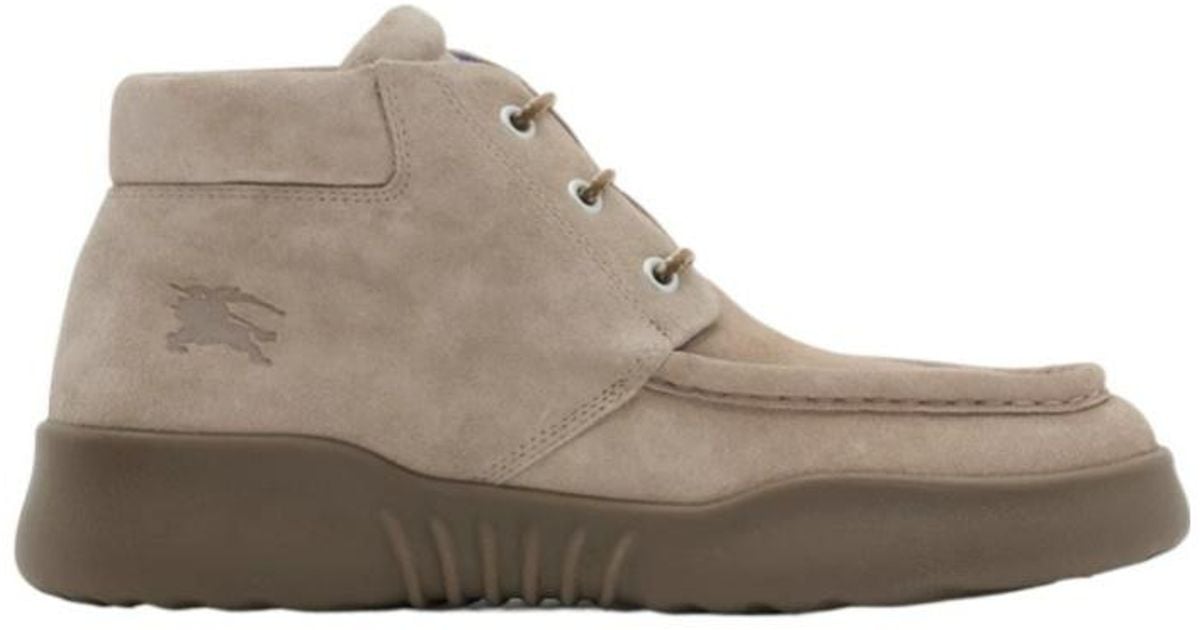 Burberry Log Square Toed Boots in Gray for Men | Lyst