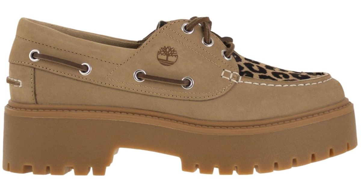 Timberland Stone Street Platform Boat Shoes in Brown | Lyst