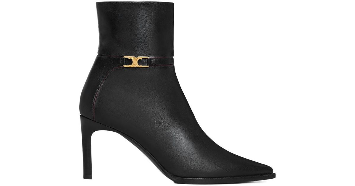 Celine Verneuil Ankle Boot With Triomphe in Black | Lyst