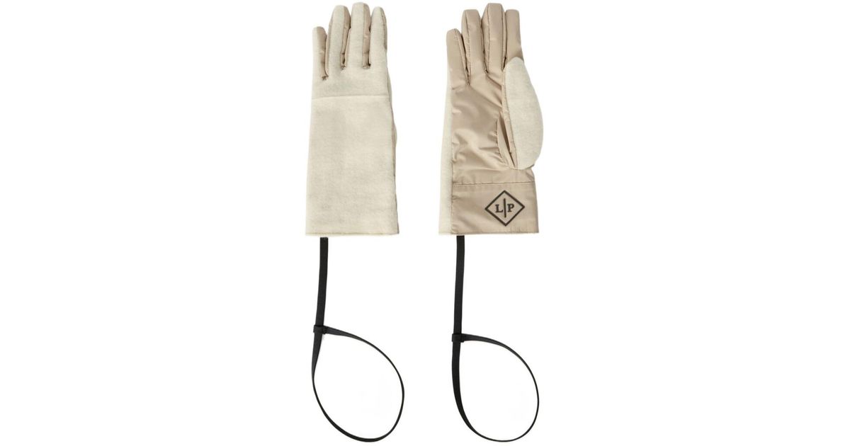 Loro Piana Bosia Logo Details Cashmere Gloves in White | Lyst