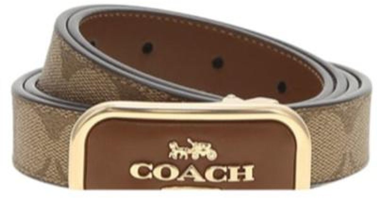 COACH Letter Logo Belt in Brown | Lyst