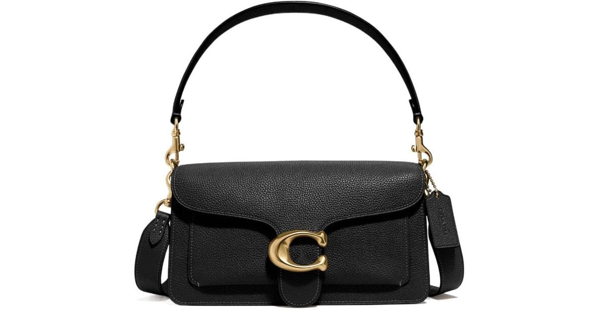 COACH Tabby 26 Logo Plaque Shoulder Bag in Black | Lyst