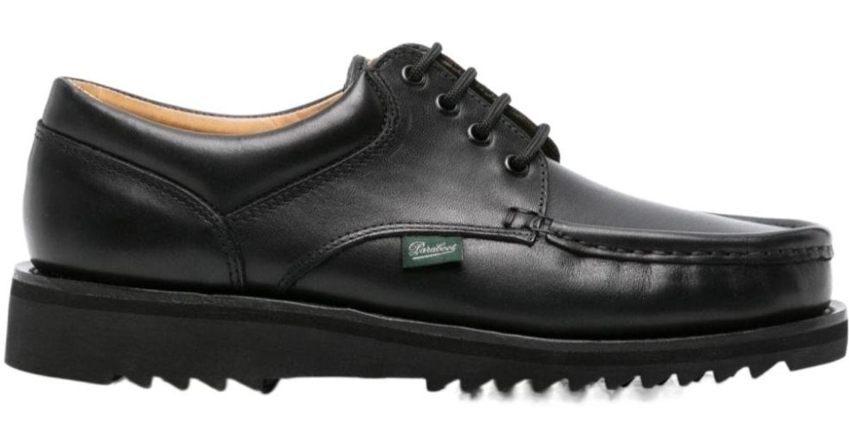 Paraboot Thiers Patent Leather Boat Shoes in Black for Men | Lyst