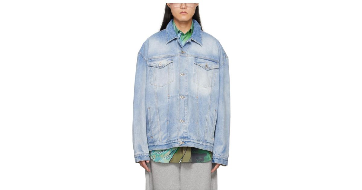 Vetements Logo Embossed Denim Jacket in Blue for Men | Lyst
