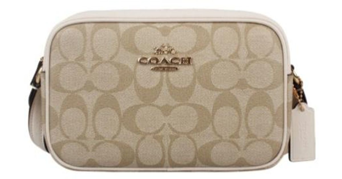 COACH Mini Jamie Logo Shoulder Bag in Natural | Lyst