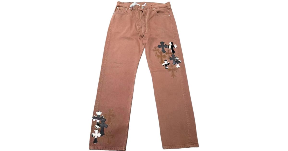 Chrome Hearts Cross-Patch Jeans in Red for Men | Lyst