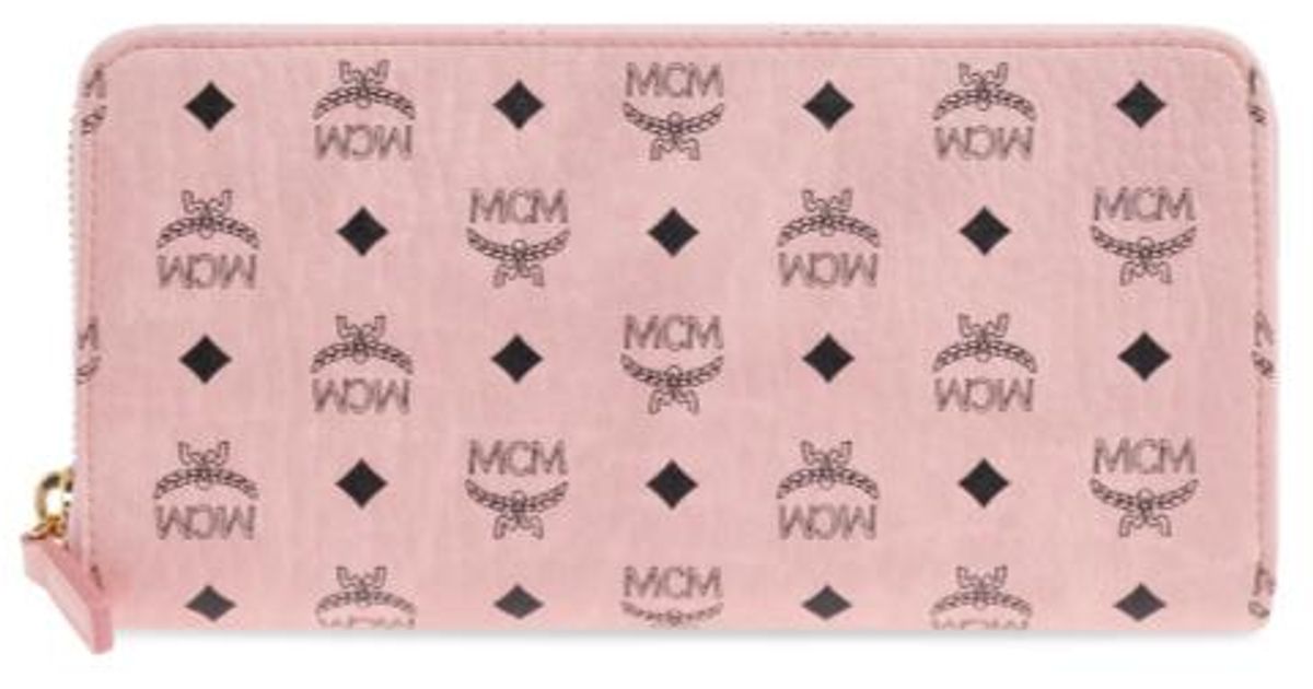 MCM Pattern Wallet in Pink | Lyst