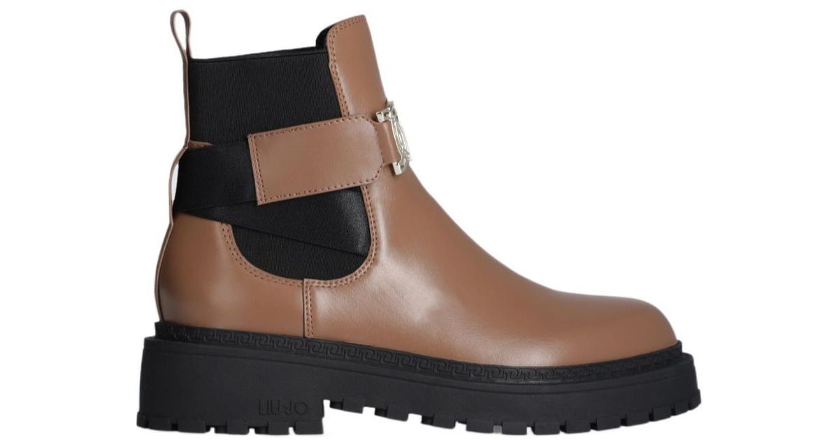 Liu Jo Round Head Chelsea Boots in Brown | Lyst