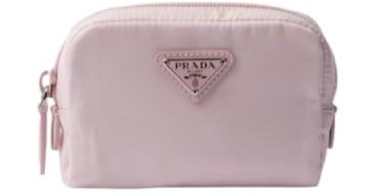 Prada Logo Details Makeup Bag in Purple | Lyst