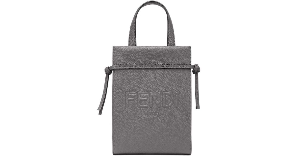 Fendi Go To Shopper Small Tote Bag in Gray for Men | Lyst