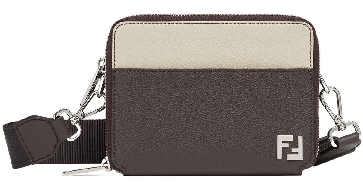 Fendi And Leather Bag in Brown for Men | Lyst