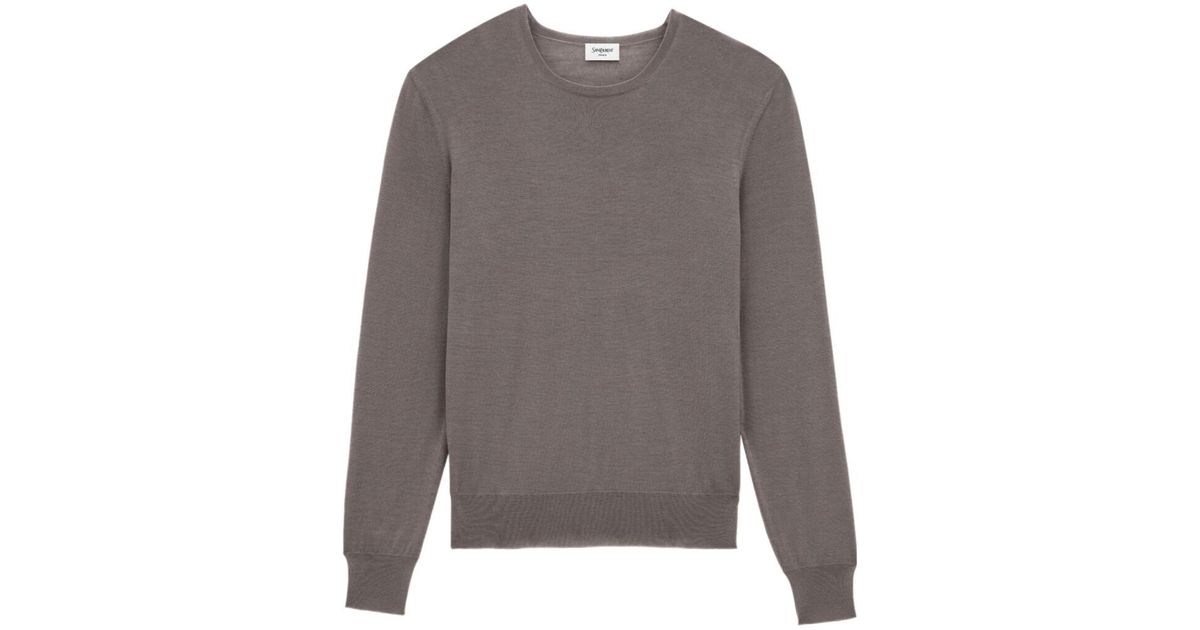 Saint Laurent Saint Laone Sizerent Sweater in Gray for Men | Lyst