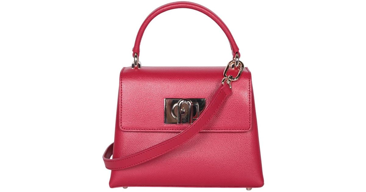 Furla Logo Twist Lock Shoulder Bag in Red | Lyst