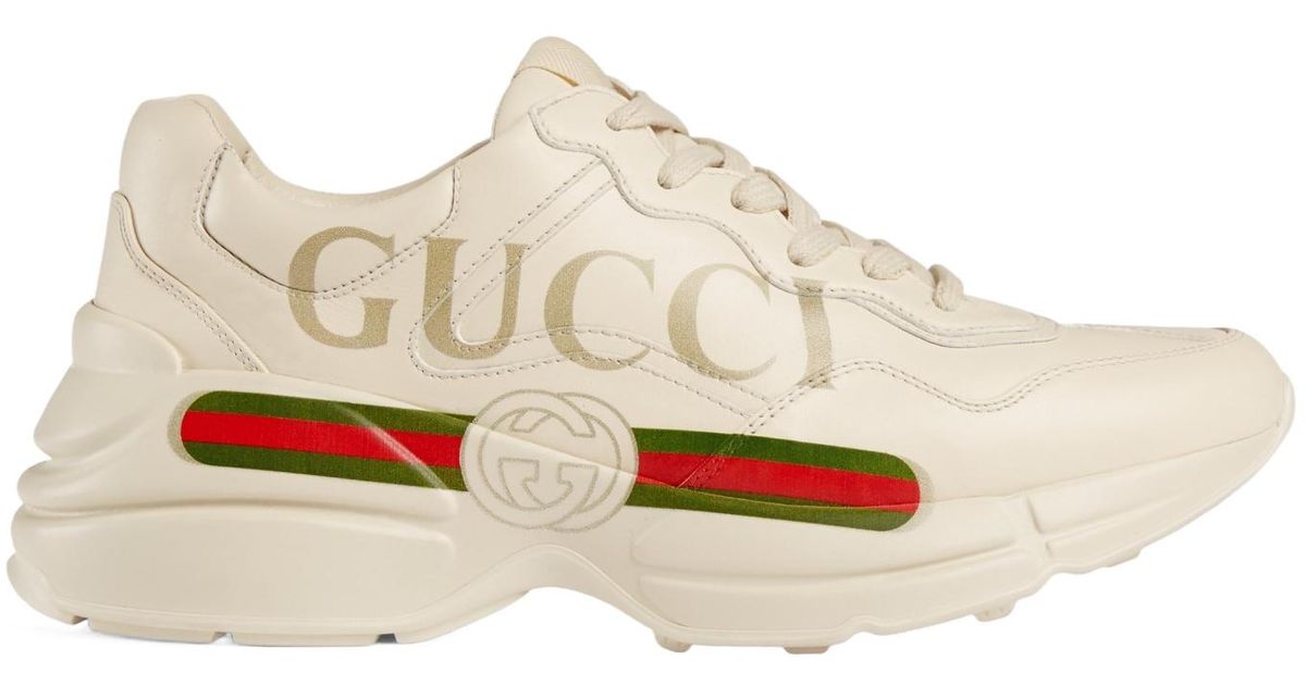 Gucci Rhyton Interlocking G Sneakers in White | Lyst