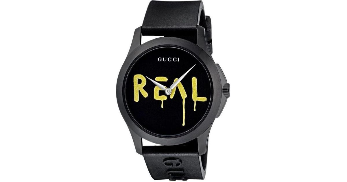 Gucci G-Timeless Ghost Logo Watch in Black for Men | Lyst