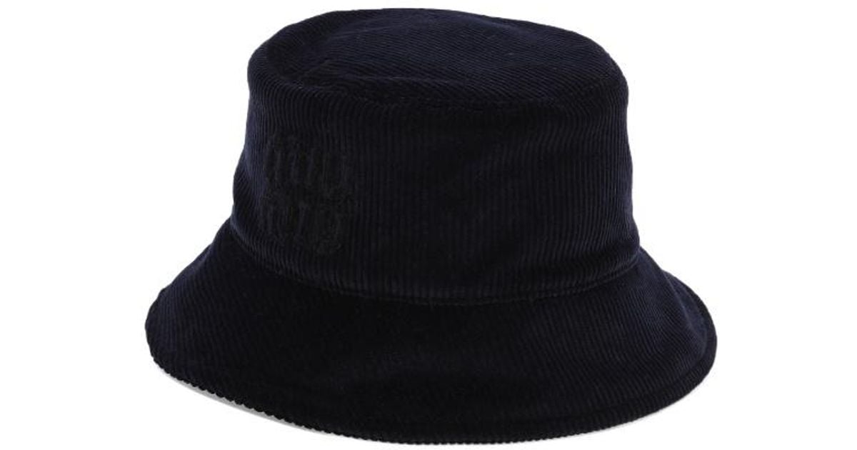 Miu Miu Corduroy Bucket Hat in Black | Lyst