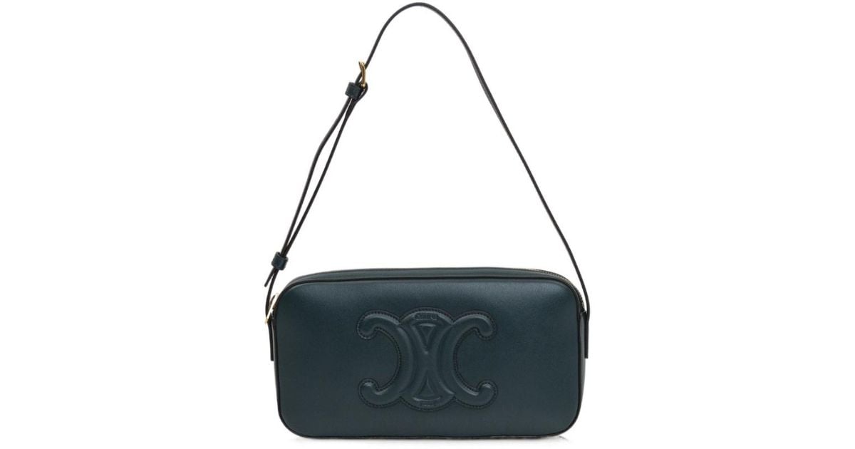 Celine Logo Details Shoulder Bag in Blue | Lyst