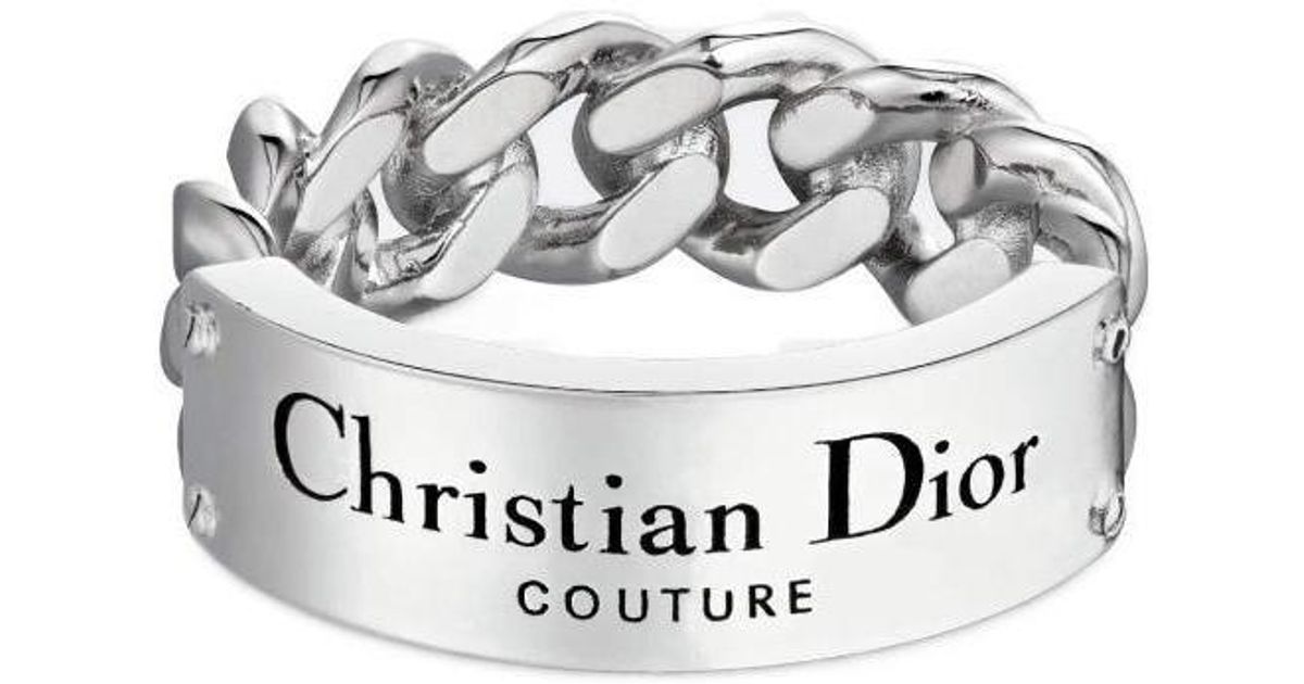 Dior Chain Ring in White for Men | Lyst