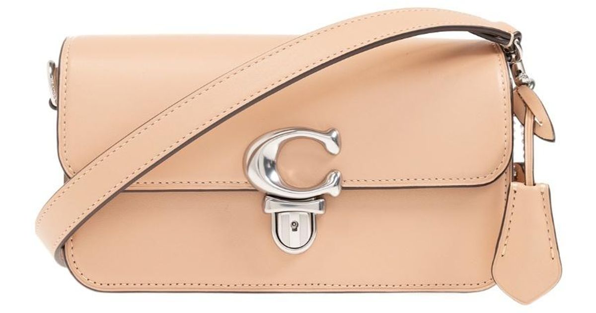 COACH Studio Leather Crossbody Bag in Natural | Lyst