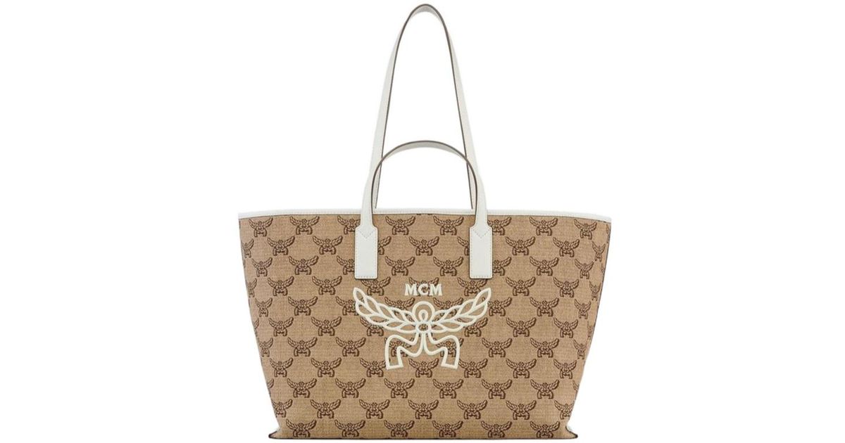 MCM Medium Himmel Shopping Bag in Natural | Lyst