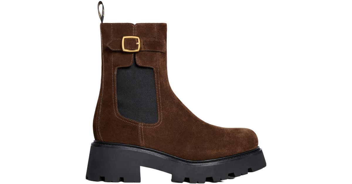 Celine Ranges Chelsea Booties in Brown | Lyst