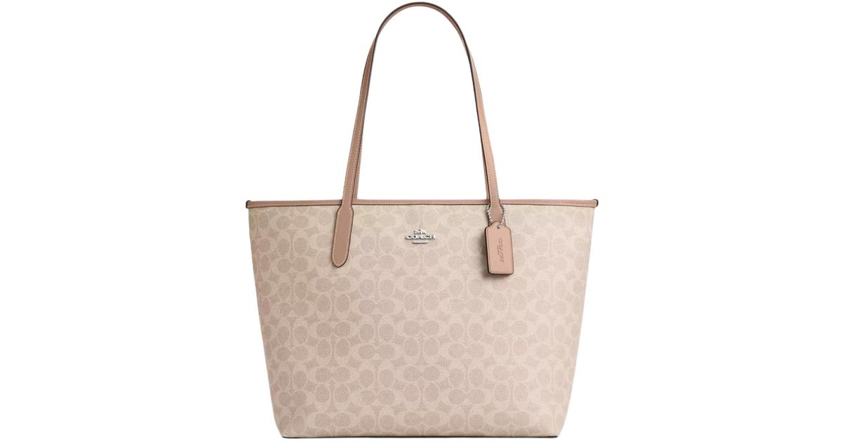 COACH Logo Handbag in Natural | Lyst