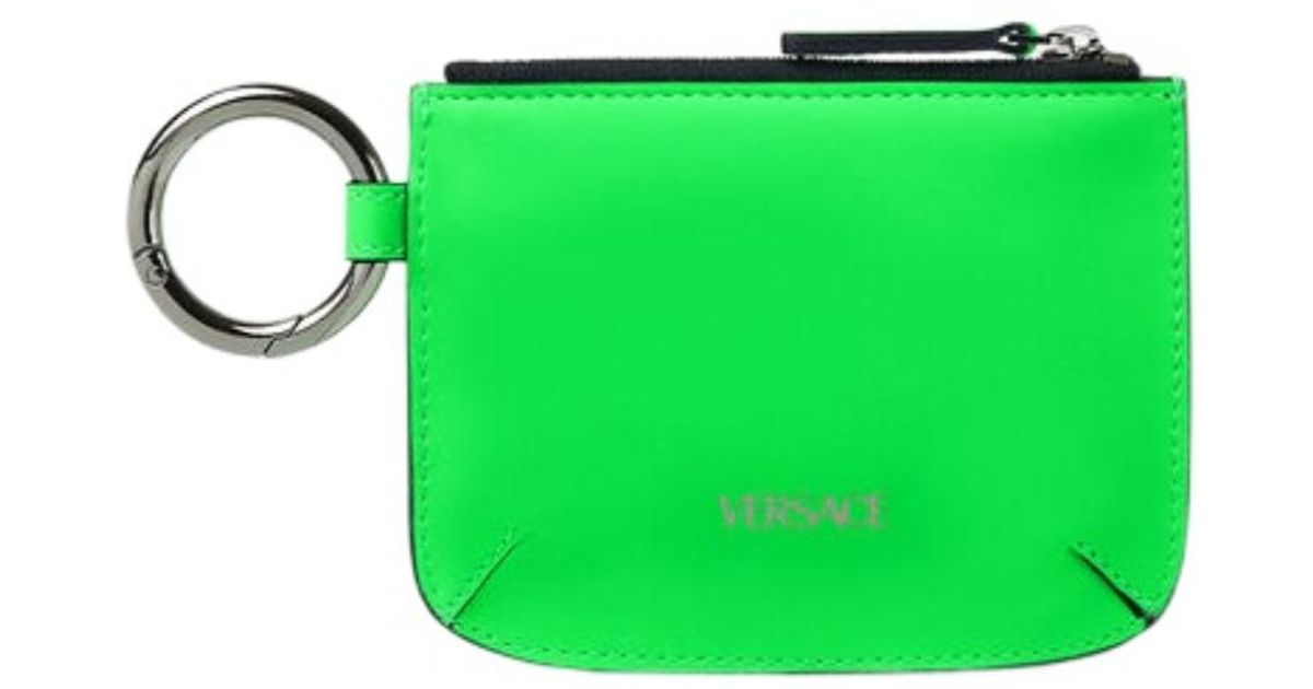 Versace Logo Key Bag in Green for Men | Lyst