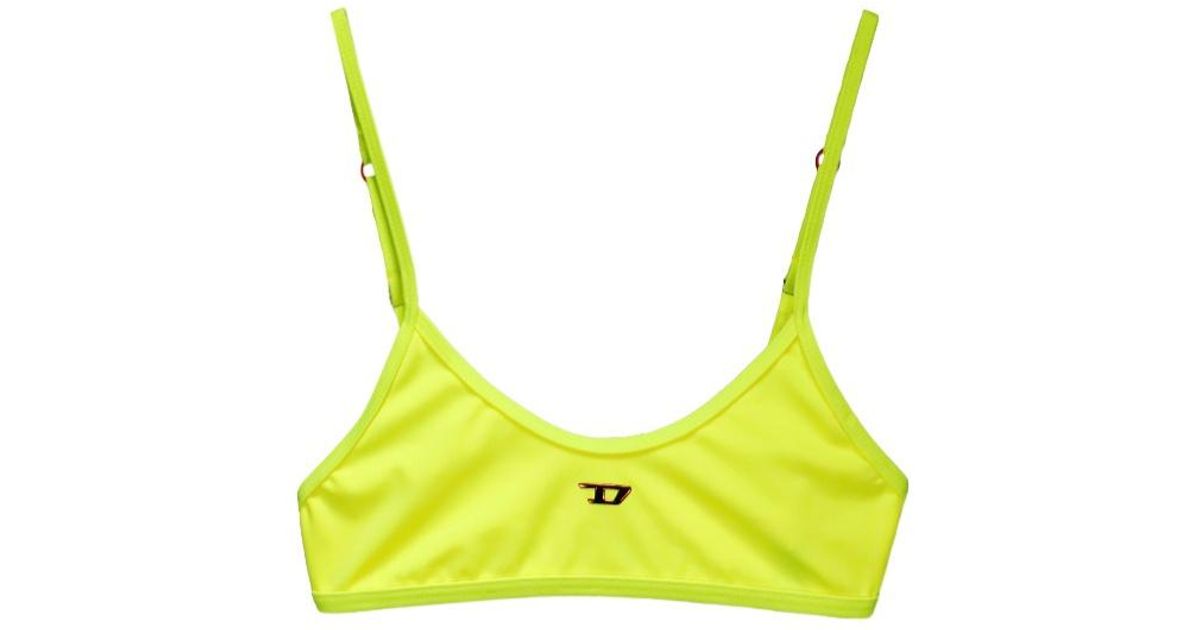 DIESEL Logo Decal Bikini Top in Yellow | Lyst