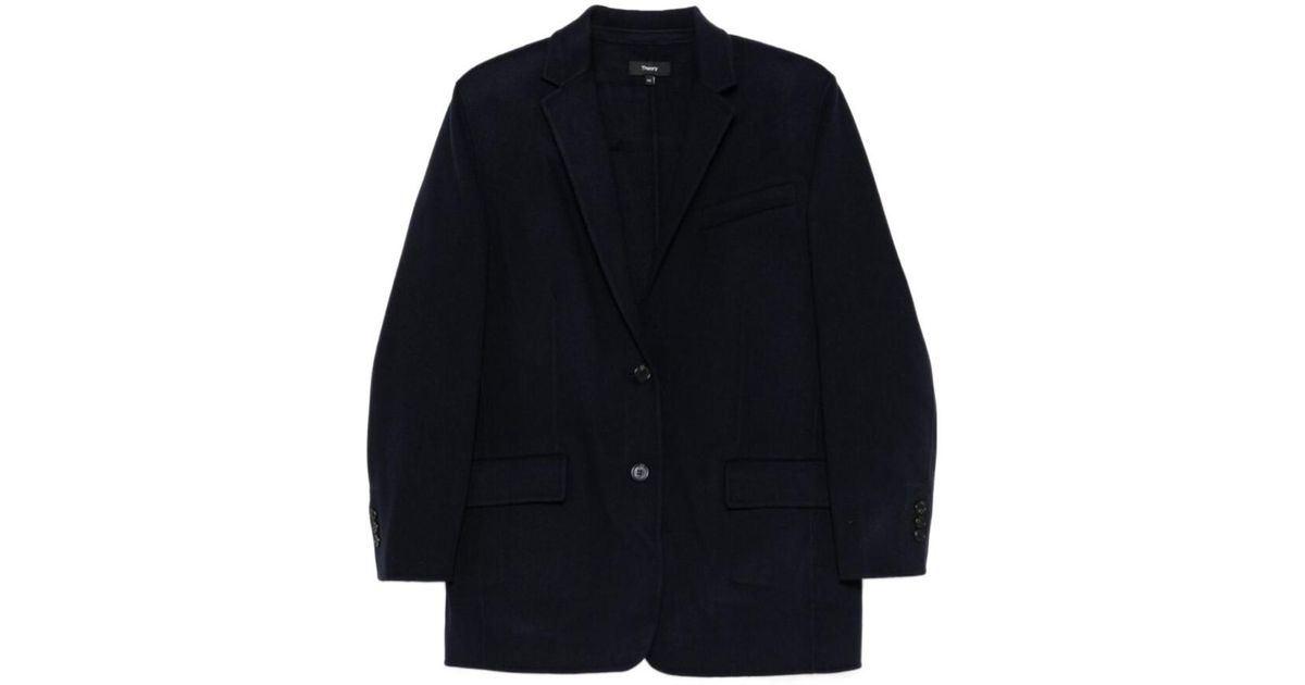 Theory Double-Sided Wool Suit Coat in Blue | Lyst