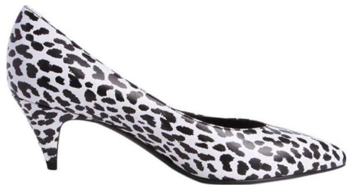 Saint Laurent Leopard High Heels in White | Lyst