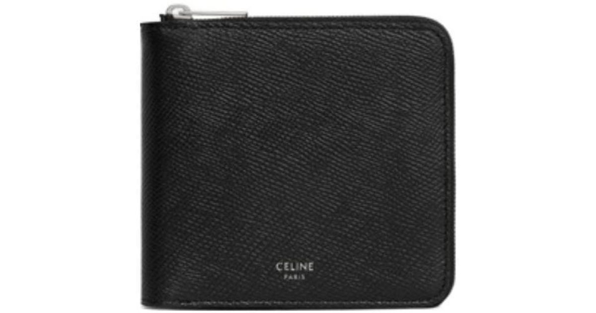 Celine Zipped Bi-Fold Wallet With Coin Compartment in Black for Men | Lyst