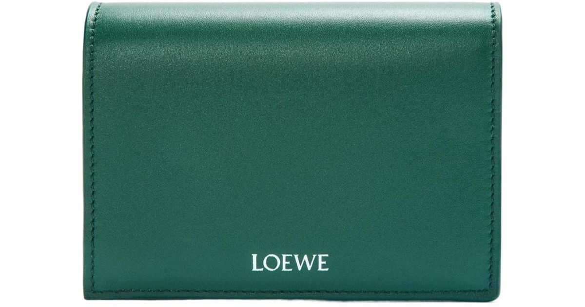 Loewe Folded Flap Wallet in Green for Men | Lyst